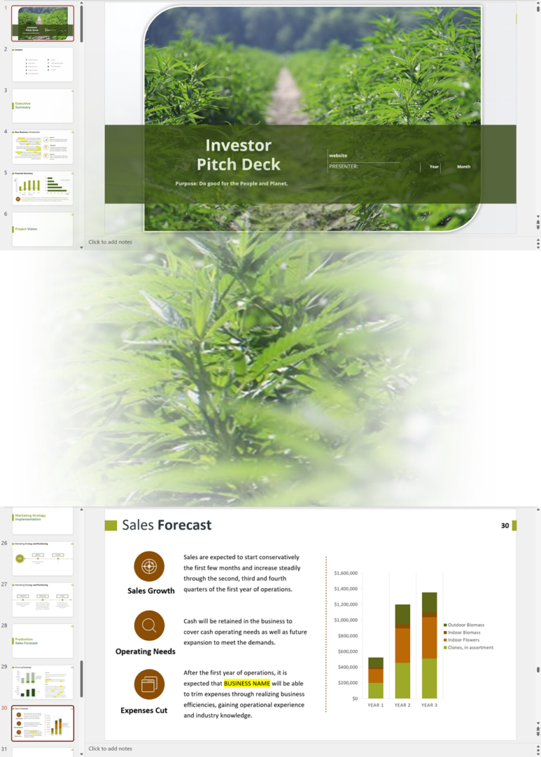 Hemp Cultivation and Nursery Investor Pitch Deck Template – Business ...