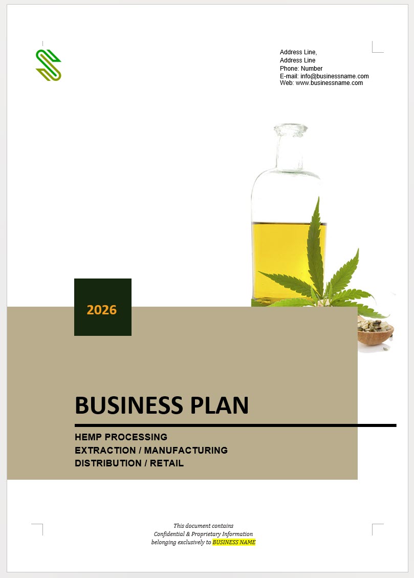 Hemp CBD Extraction + Manufacturing + Retail Business Plan Template ...
